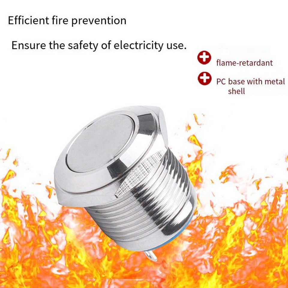 Easy to Install Waterproof Push Button Switch 12V 22mm Momentary Start ...