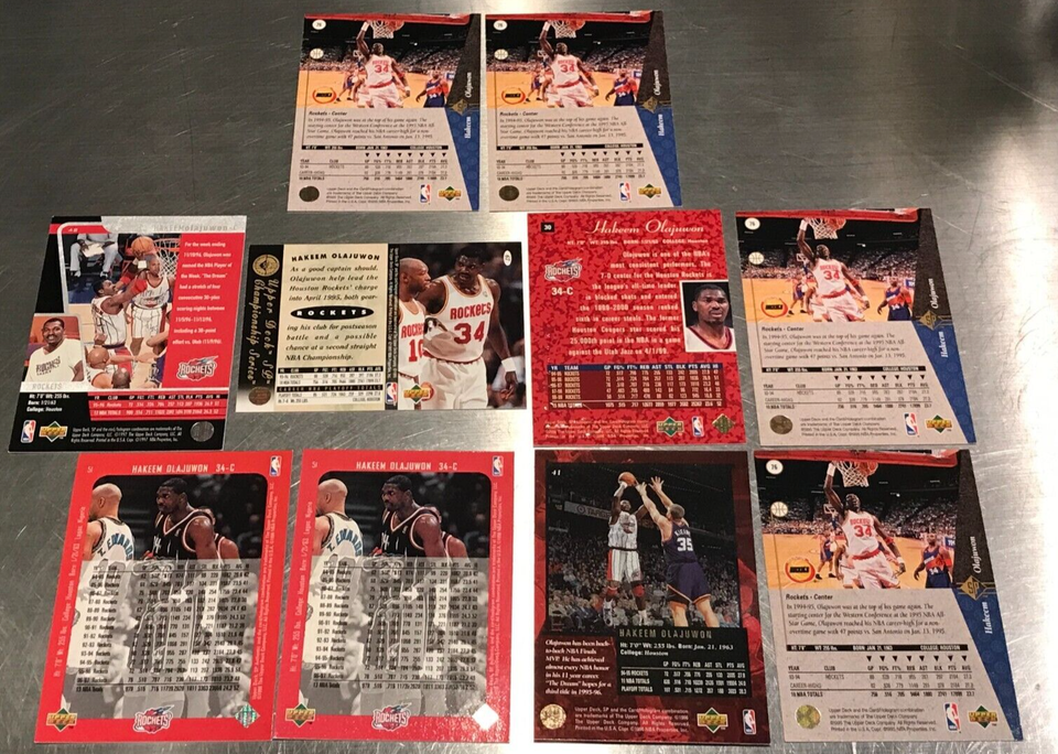 10 UD SP PREMIUM CARDS IN THE 1993-2000 RANGE HAKEEM OLAJUWON CARD ...