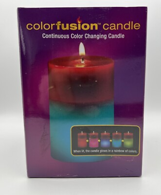 Colorfusion Candle Continuous Color Changing Candle / Red Top 3"x 4 1/4 ...
