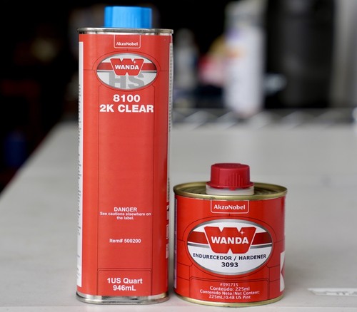 WANDA 8100 2K 4:1 Auto High Gloss Clear Coat QUART Kit + Hardener Akzo ...