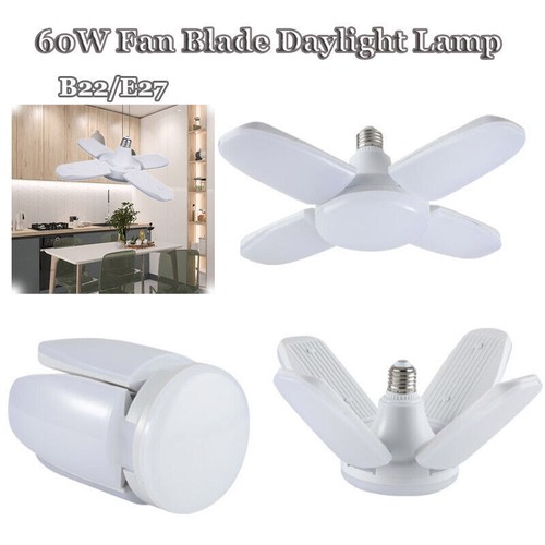 Foldable Fan Blade Daylight Lamp Work Lights AC120V-265V B22/E27 60W ...