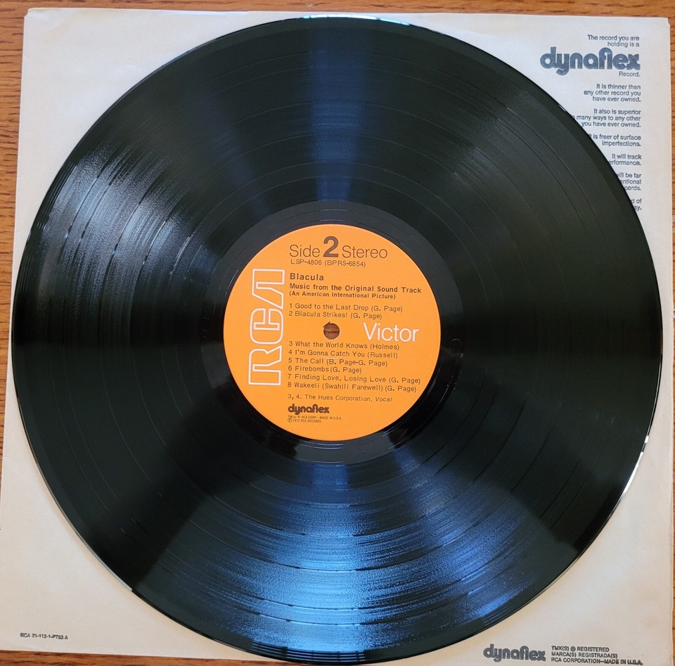 BLACULA RARE HORROR PROMO 1972 LP Soundtrack VG/VG+ DRACULA VERY HTF ...