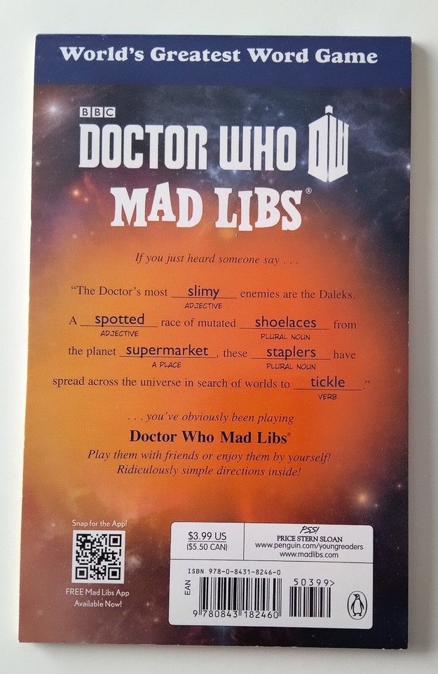 Doctor Who Mad Libs by Mad Libs 9780843182460| eBay
