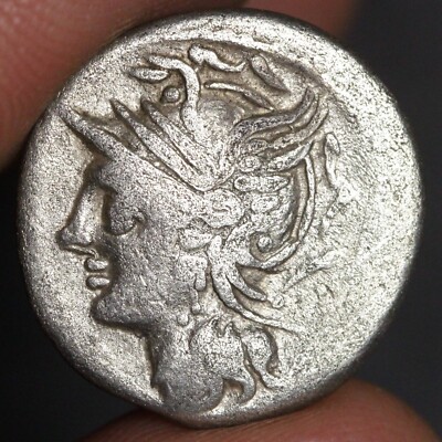 Roma Head Denarius Ancient Roman Republic Silver Coin 104BC Coelius ...