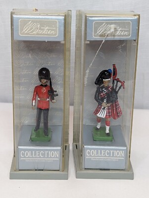 2x W Britain Collection Lot: Guard w/ Rifle, Bagpiper, Metal Soldiers ...