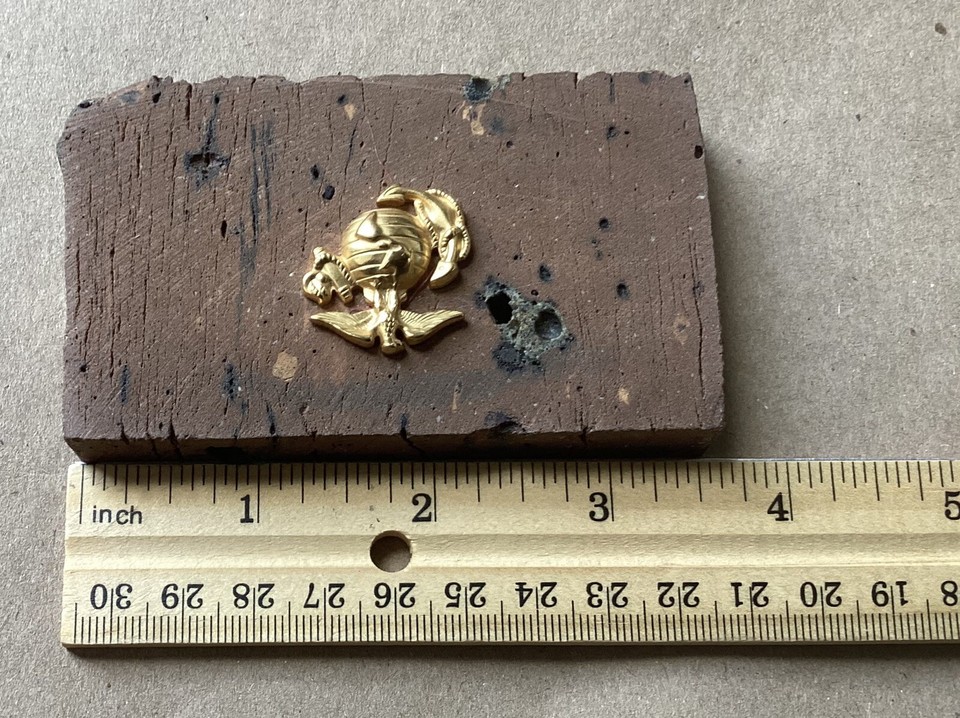 US Marine Corps Gold Tone Emblem Pin On Clay Comp. Cut From Gen. A.M ...
