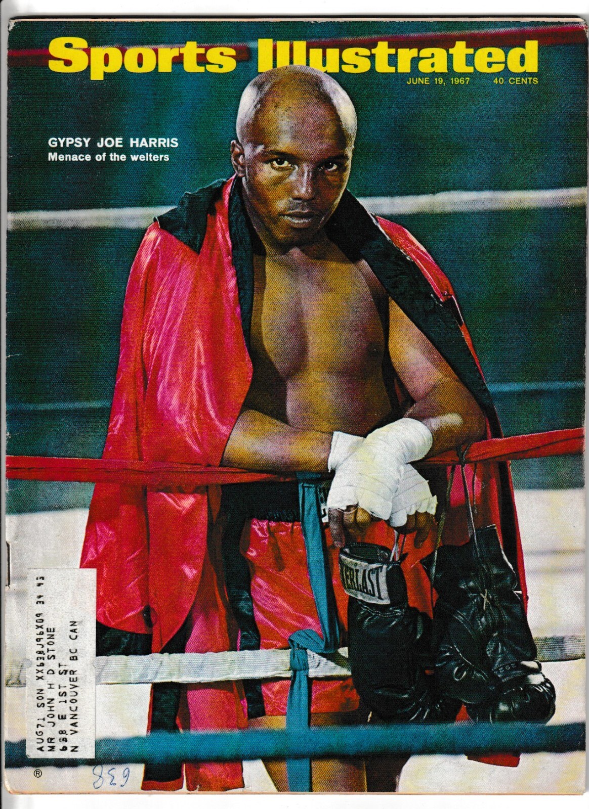 Sports Illustrated Magazine 1967 Gypsy Joe Harris Menace of the Welters ...