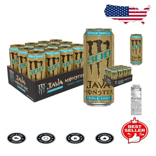 Robust Java Monster 300 French Vanilla Coffee - 12-Pack, 300mg Energy ...