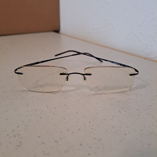 Airlock Eyeglasses Element 202 Black Rimless Titanium *FRAMES ONLY P-45 ...