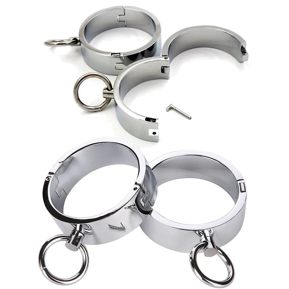Metal Slave Handcuffs Bondage Set Ankle Cuffs Neck Collar Choker ...