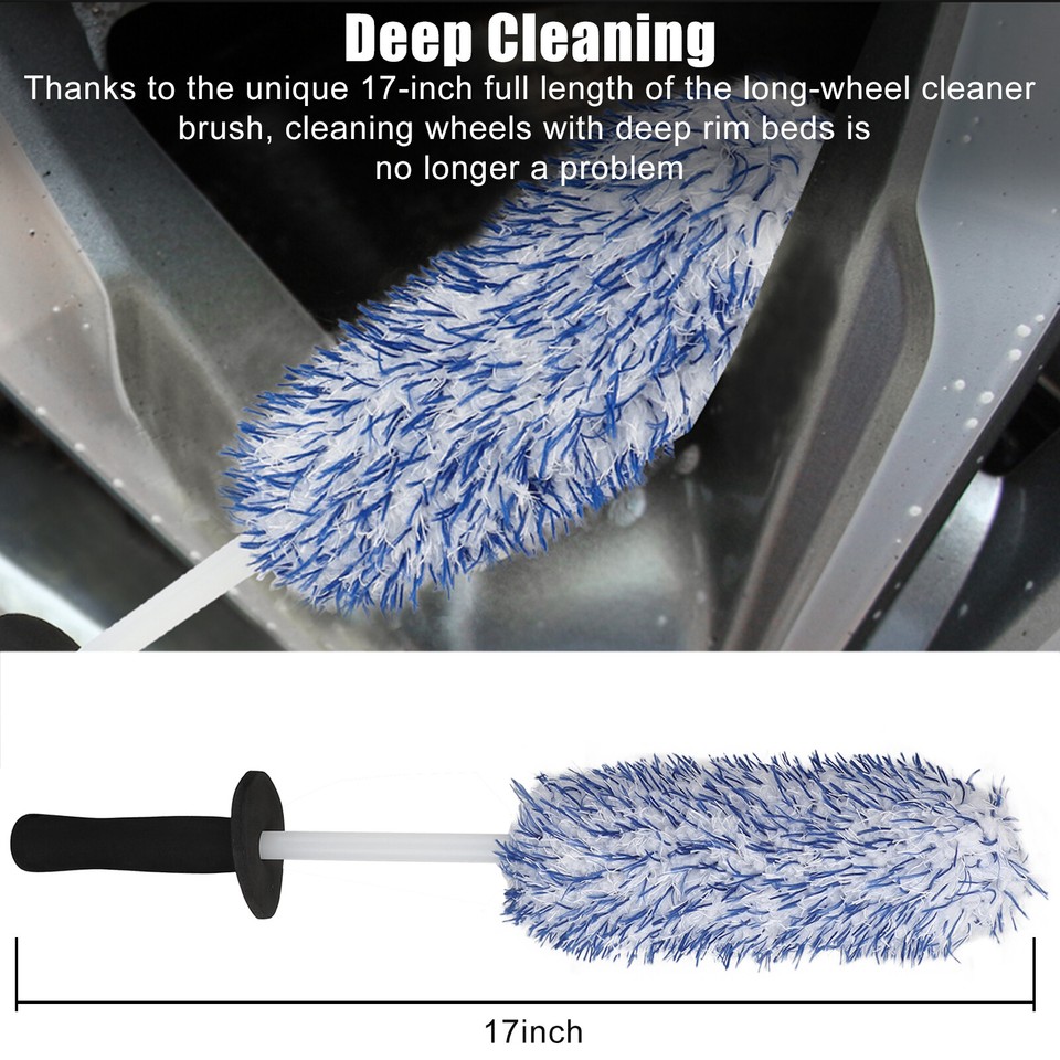 17" Car Wheel Brush Rims Tire Seat Engine Wash Cleaning Kit Auto ...