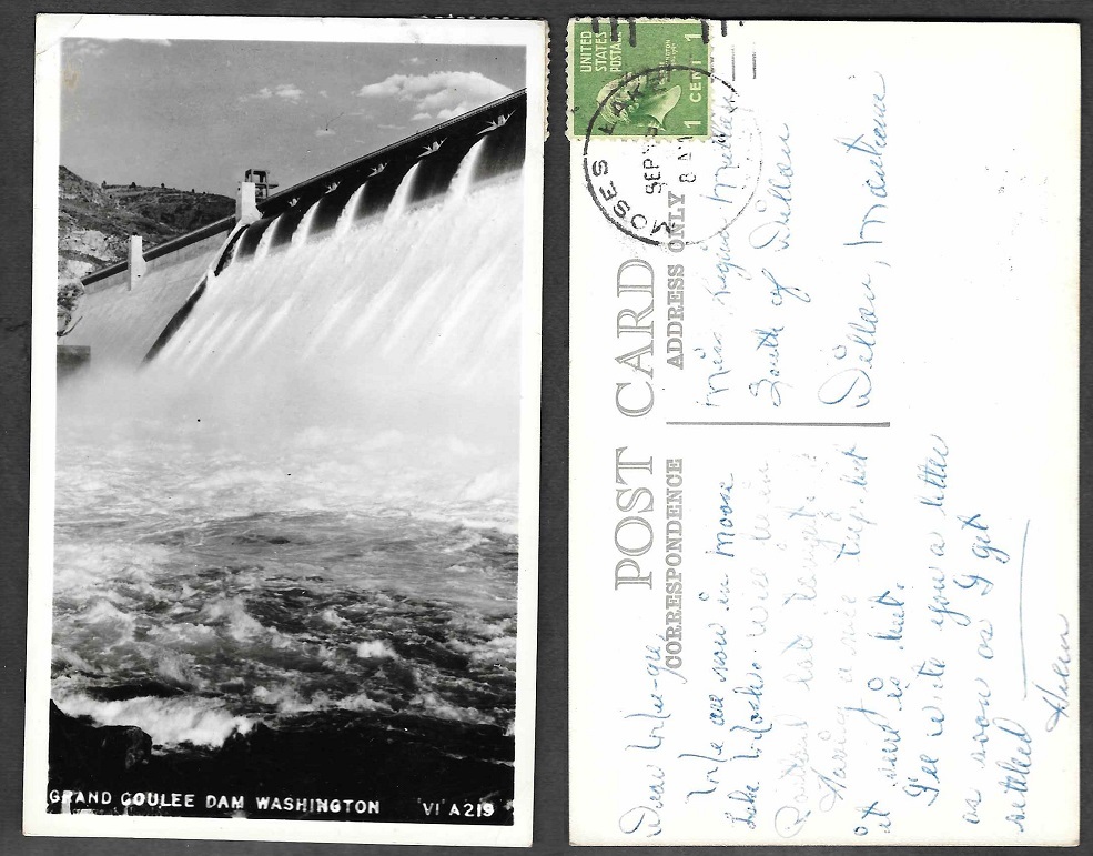 Old Real Photo Postcard - Grand Coulee Dam - Moses Lake, Washington ...