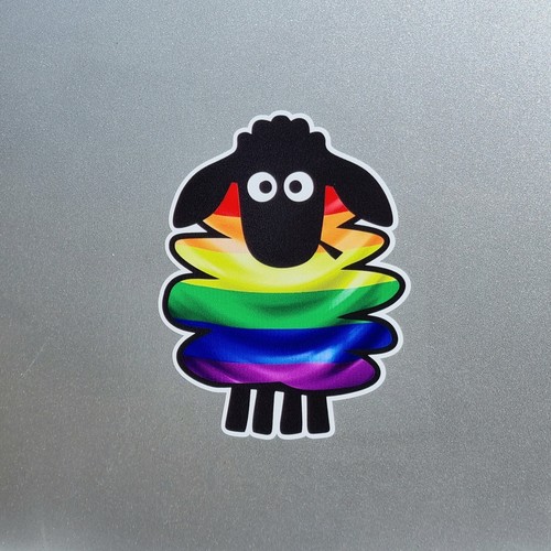 LGBT Gay Pride Rainbow Flag Sheep Lamb Vinyl Sticker Decal For Car Van ...