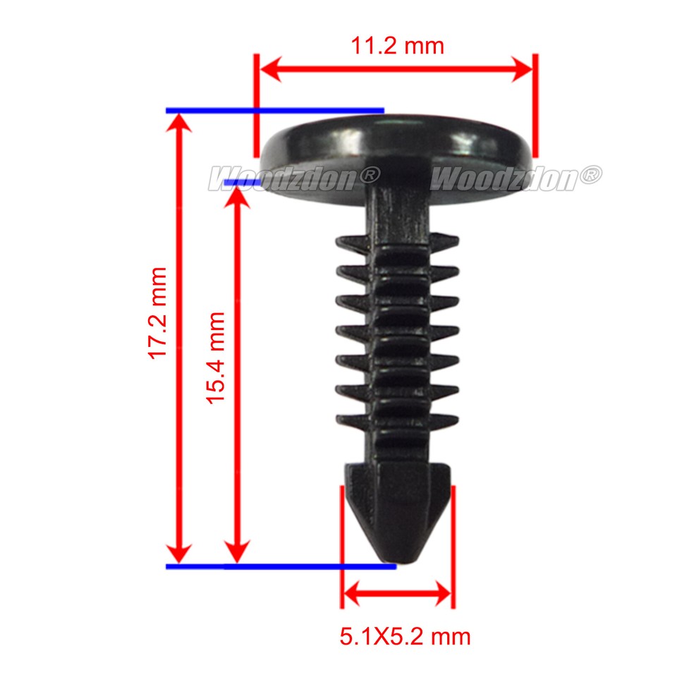 100x Weatherstrip Clip Fastener Retainer Fits 3/16" Hole For Ford For ...