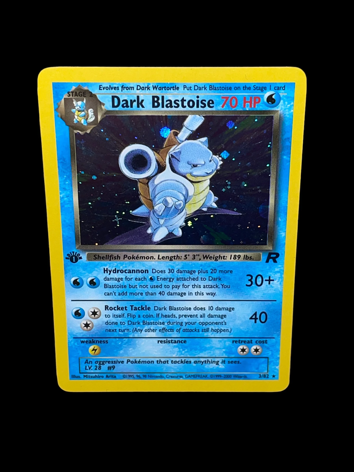 1st Edition Dark Blastoise 3/82 2002 Pokemon Team Rocket Graded NM MINT ...
