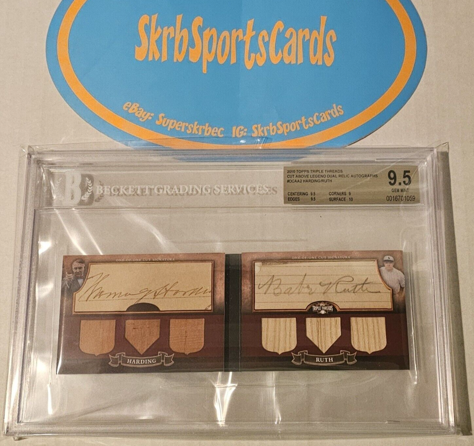 BABE RUTH President WARREN HARDING 2010 Topps Triple Threads Dual Auto ...