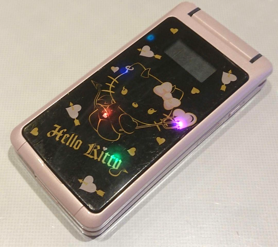 SoftBank 815T Pink Hello Kitty Japanese Flip Phone cell phone garakei ...