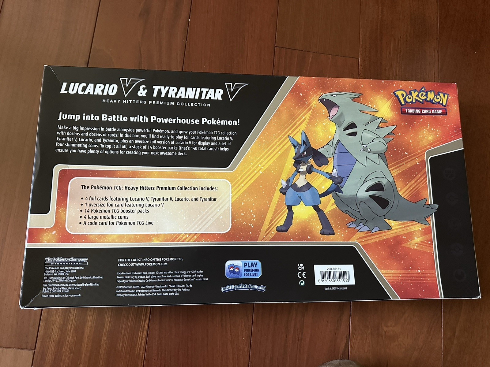 Pokemon TCG Lucario V & Tyranitar V Heavy Hitters Premium Collection Box