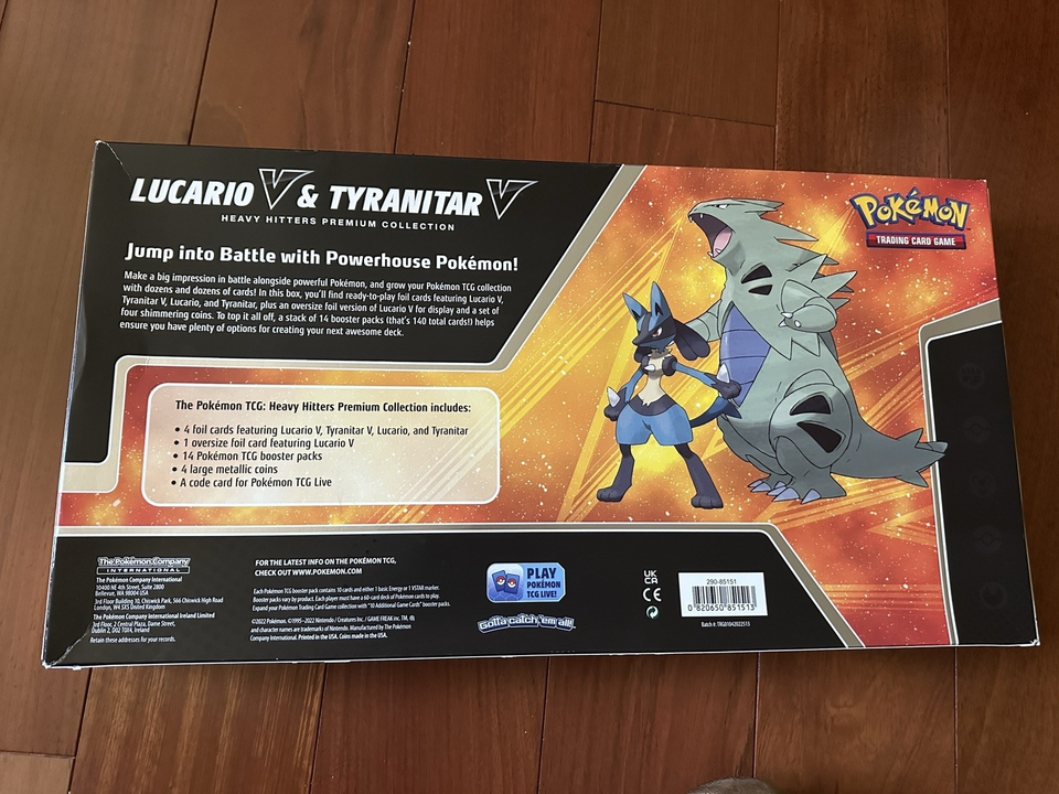 Pokemon TCG Lucario V & Tyranitar V Heavy Hitters Premium Collection ...