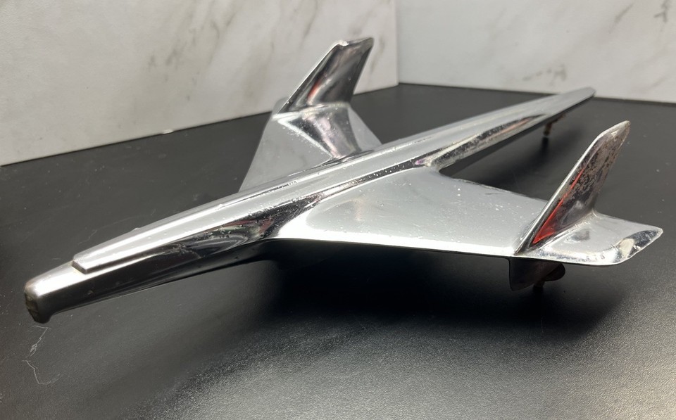 Vintage 1950s GM Jet Aircraft Hood Ornament BLC USA 3709685 Chrome | eBay
