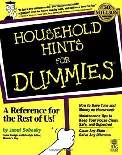 Household Hints for Dummies Paperback Janet Sobesky 9780764551413 | eBay
