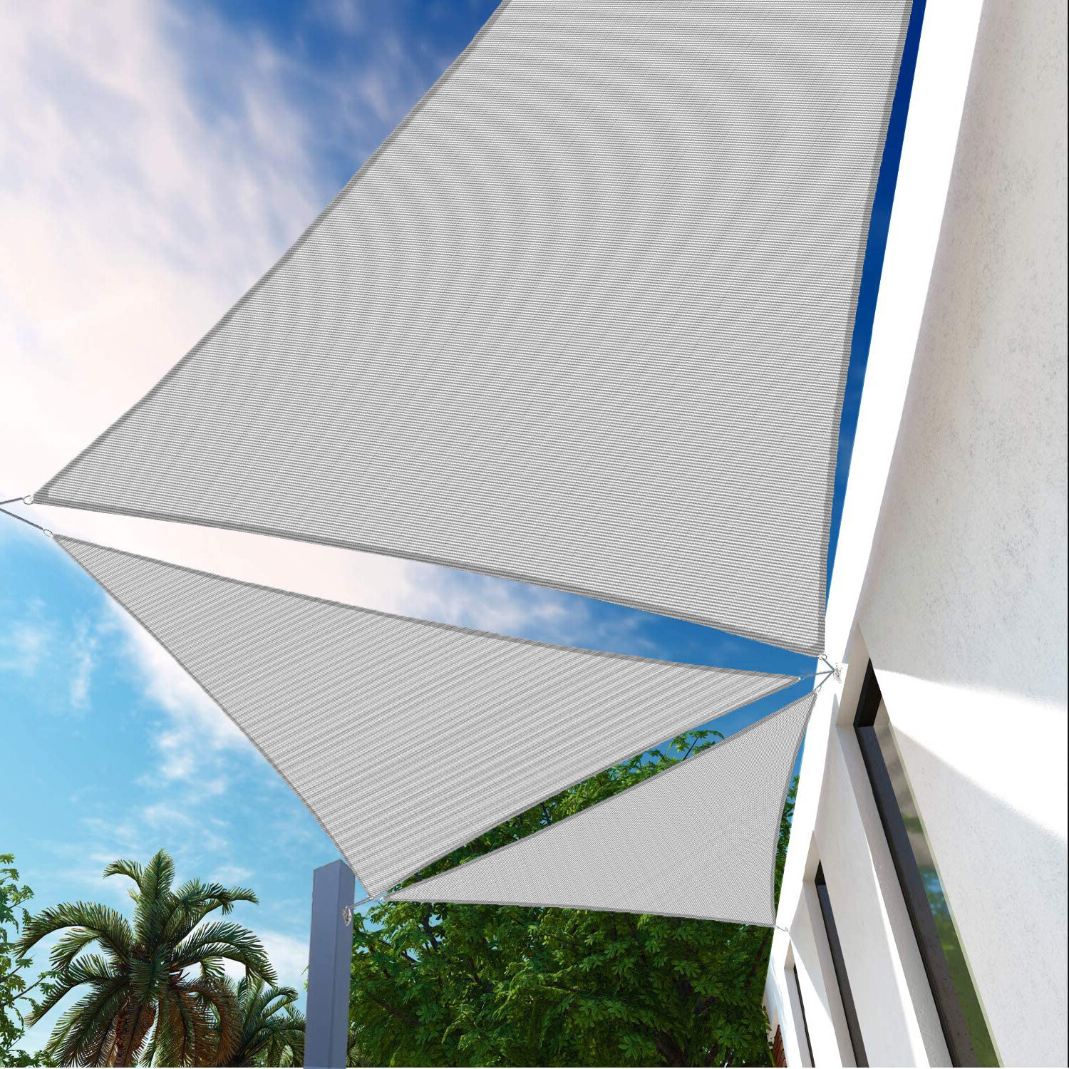 Outdoor Triangle Sun Shade Sail Canopy Shelter Mesh Cover Garden Pool ...