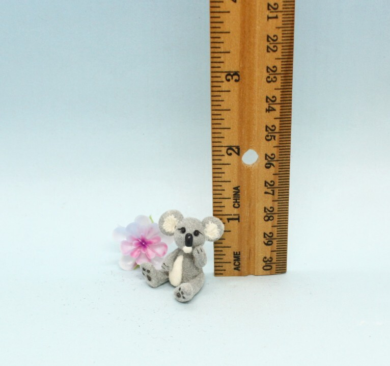 Koala Miniature Bear Artist Doll Baby Toy Flower Dollhouse OOAK Cheryl ...