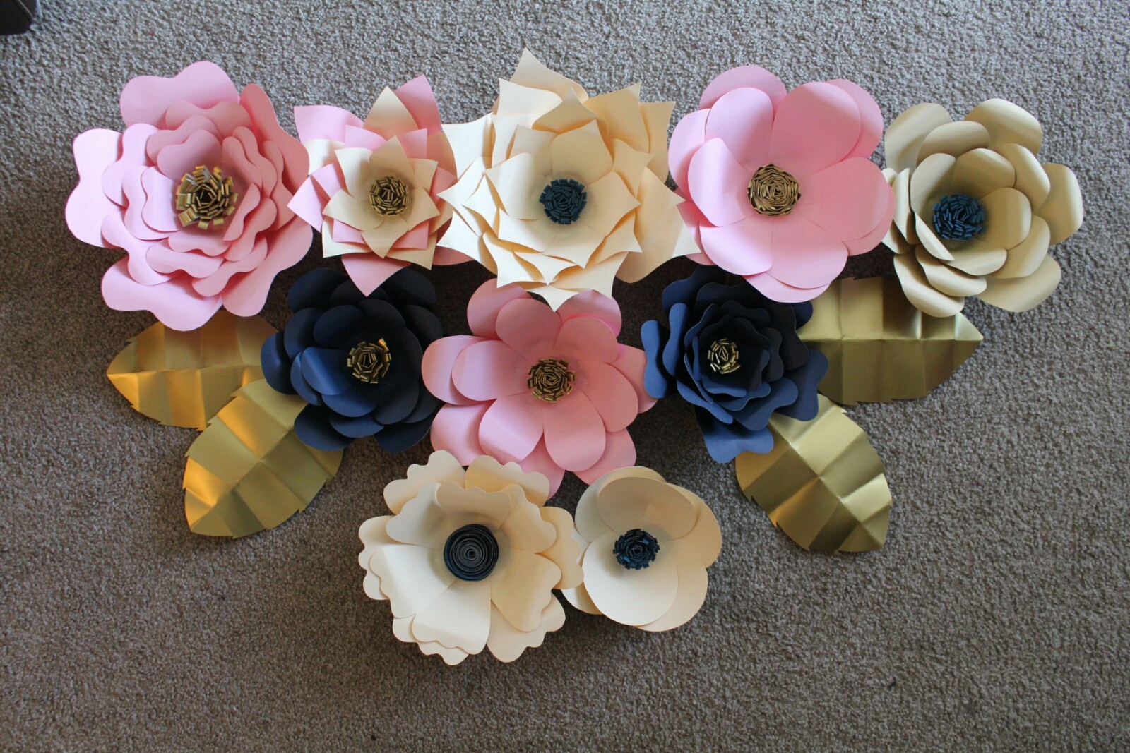 Giant paper flower backdrop wedding party event decoration handmade ...