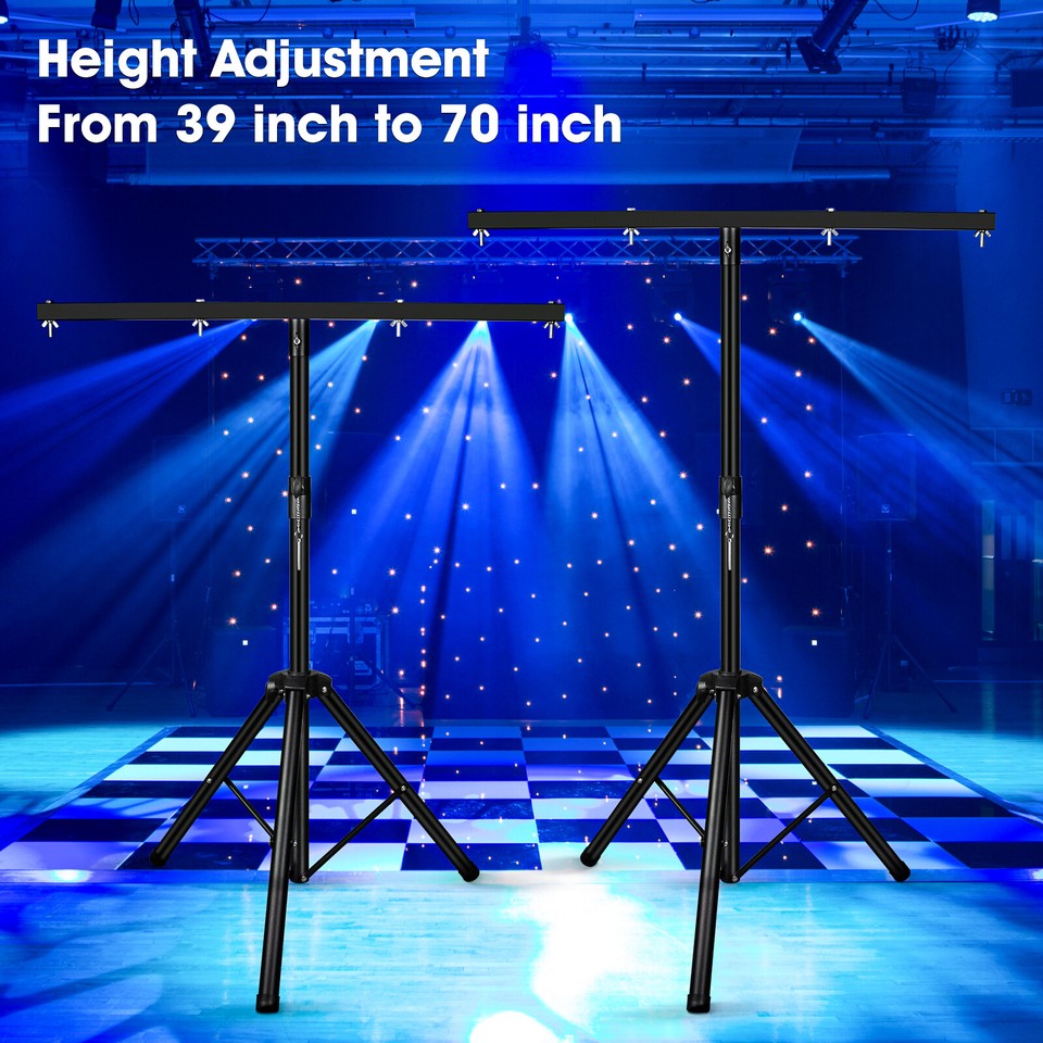 LED Par Light Tripod Stand &T-Bar Adjustable Stage Lighting DJ Disco ...