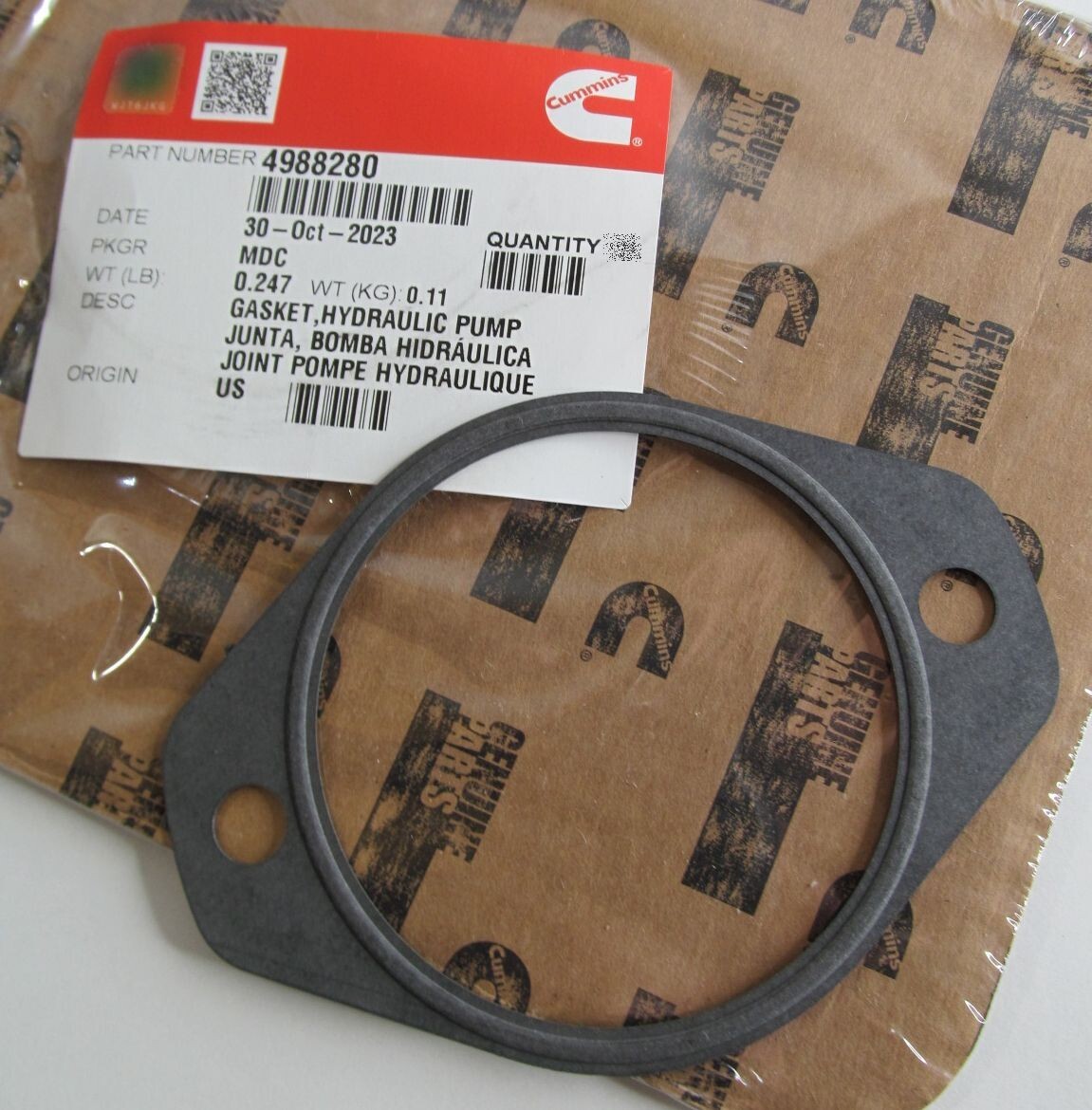 Cummins 4988280 Hydraulic Pump Gasket 6BT 5.9L ISB ISC QSC GENUINE ...