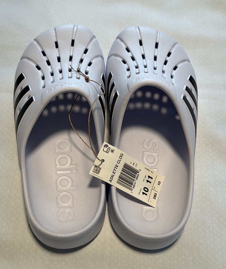 Adidas Clogs Mens 10 White Adilette | eBay