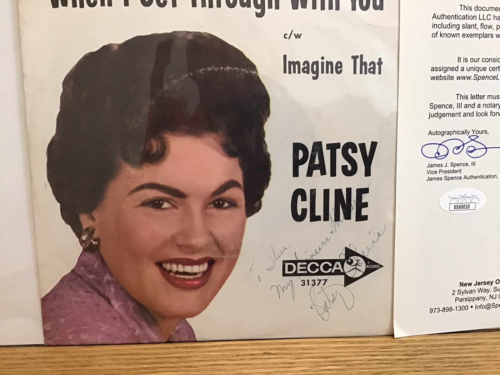 Patsy Cline Signed When I Get Through You 45 Record Sleeve W/Record JSA ...