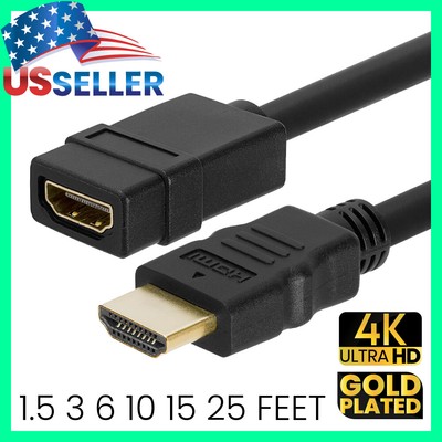 HDMI Extension Cable Male to Female HDMI Cable Extender 4k UHD TV PC ...