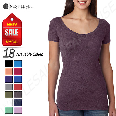 Next Level Womens Triblend Scoop Neck Ultra Soft T-Shirt M-6730 | eBay