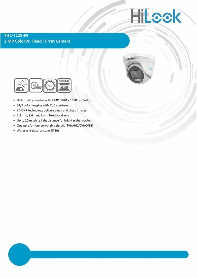 HIKVISION COLORVU CCTV SYSTEM HILOOK 1080P FULL HD NIGHT & DAY COLOR ...