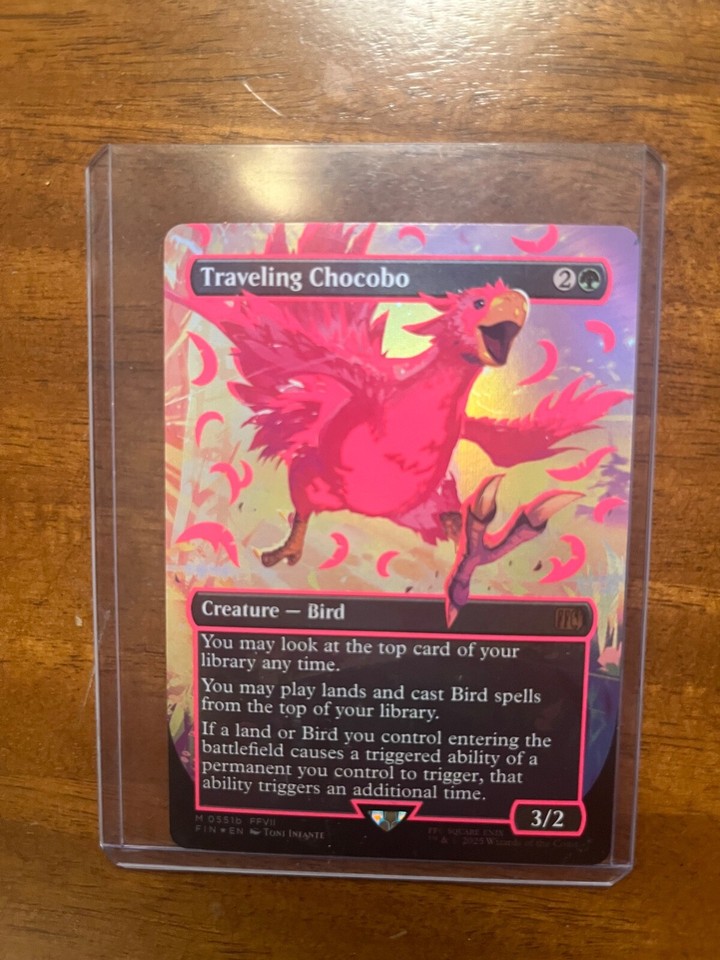Traveling Chocobo (Borderless) (Neon Ink Pink) Final Fantasy Foil | eBay