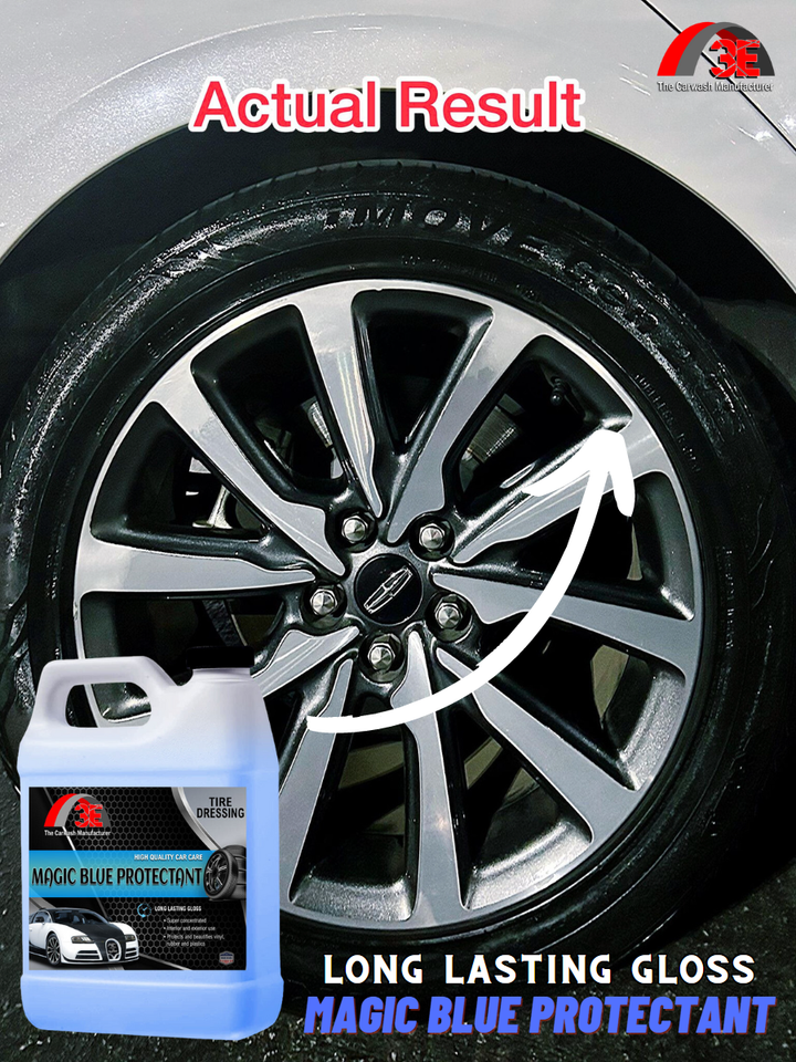 3E Magic BLUE TIRE AND TRIM DRESSING - HIGH SHINE TYRE PROTECTANT Wipe ...