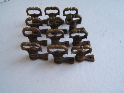 12 VINTAGE BRASS MOCK KEY ORNATE DRAWER PULLS 1 X 7/8" | eBay