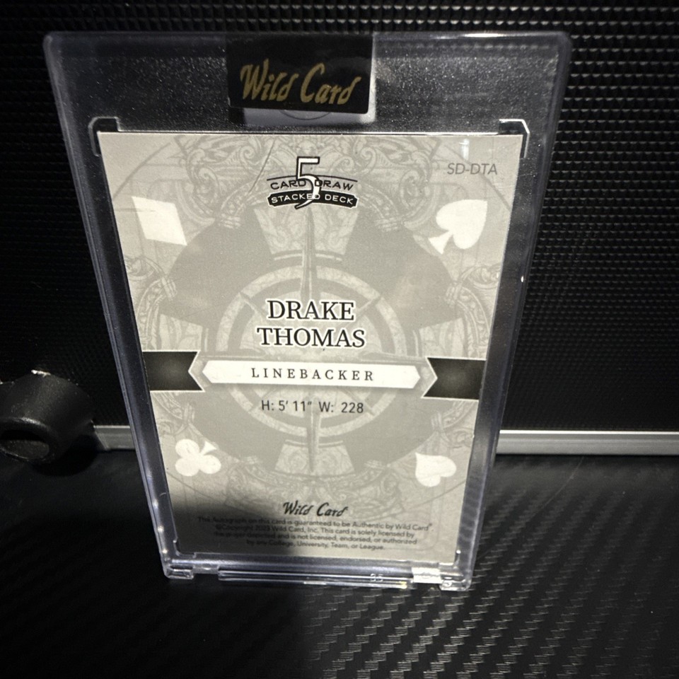 2023 Wild Card 5 Card Draw Stacked Deck Gold 1/1 Drake Thomas Rookie ...