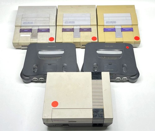 Lot of 6 Non-Functioning Vintage Nintendo NES, SNES, N64 Consoles (Parts/Repair) | eBay
