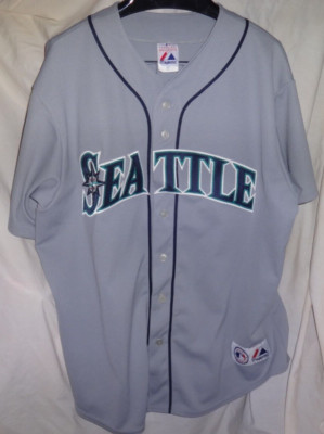 Vintage Majestic KEN GRIFFEY JR #24 Seattle Mariners Gray Jersey Size ...