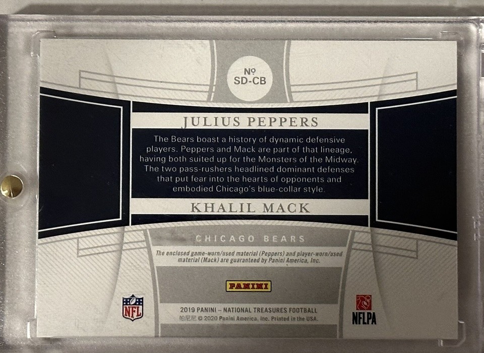 2019 Panini Julius Peppers Khalil Mack National Treasures Dual NFL ...