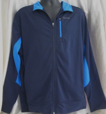REEBOK XXL LIGHT WEIGHT JACKET/SHIRT ZIP UP FRONT BLUES 100%POLYESTER ...
