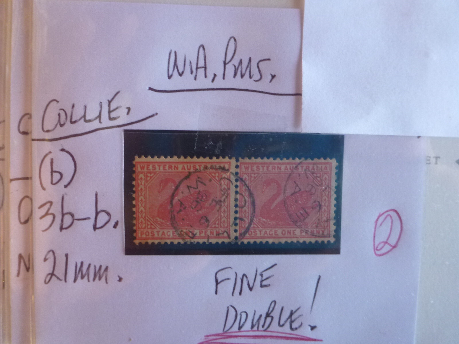 OLD WEST AUSTRALIA POSTMARK ON SWAN STAMP COLLIE Dbl 1908 | eBay Australia