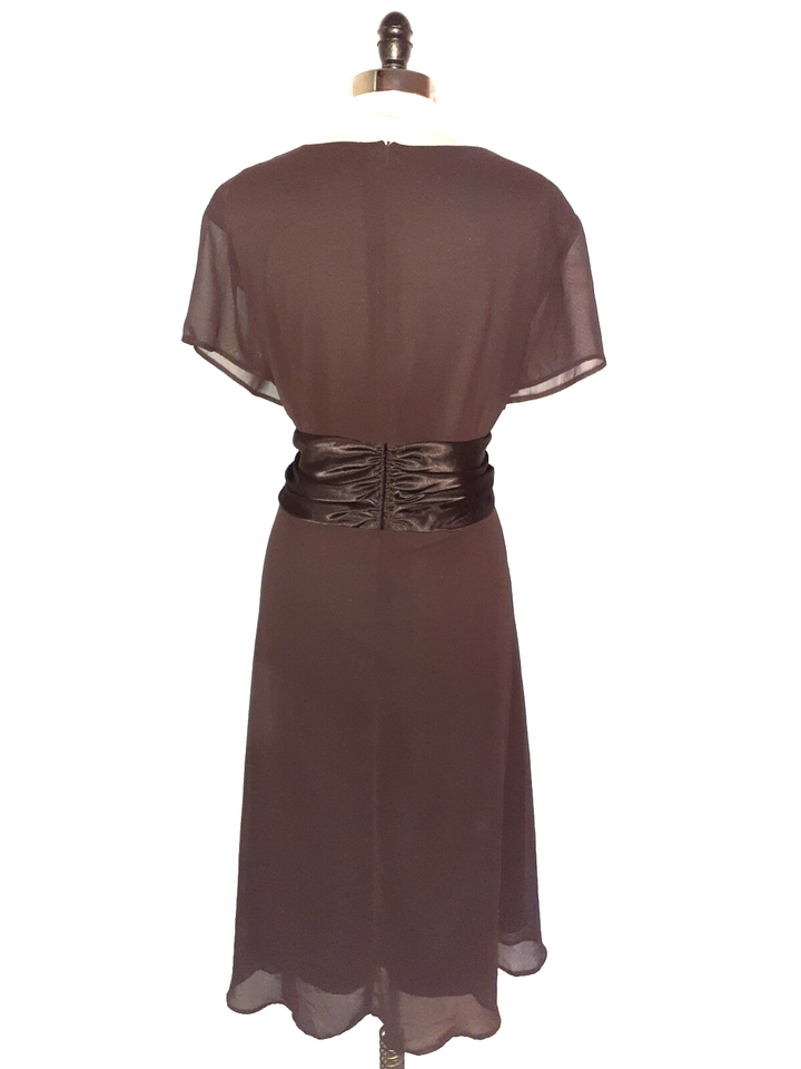 CONNECTED Plus Size 20W A-Line Dress Brown Short Sleeve Midi | eBay