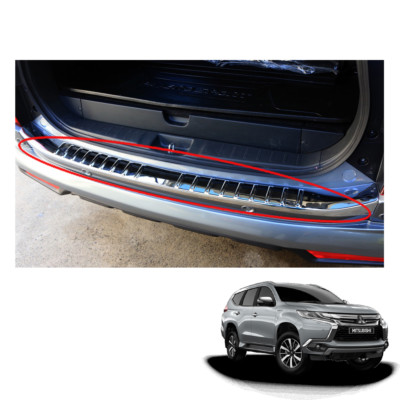 Mitsubishi Pajero Montero Sport Rear Tailgate Bumper Step Cover Chrome ...