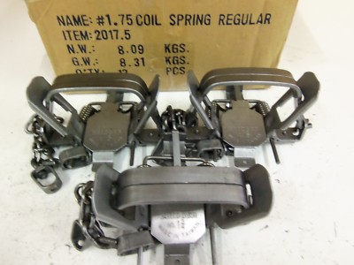 3 Bridger #1.75 Coil Spring Traps Raccoon Fox Bobcat Trapping | eBay