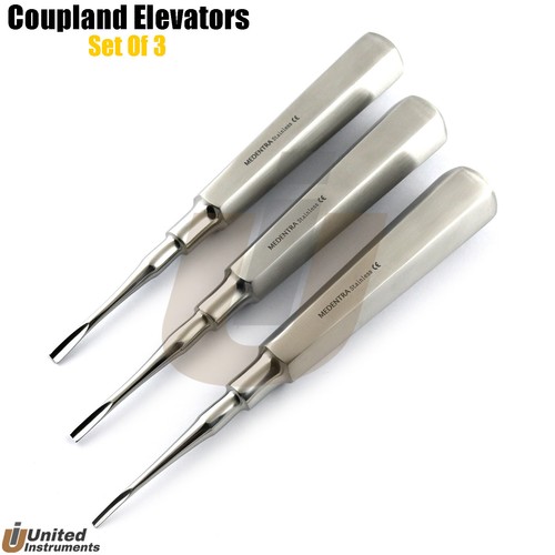 3Pcs Dental Coupland Elevators Luxating Root Elevator Straight 2mm, 3mm ...
