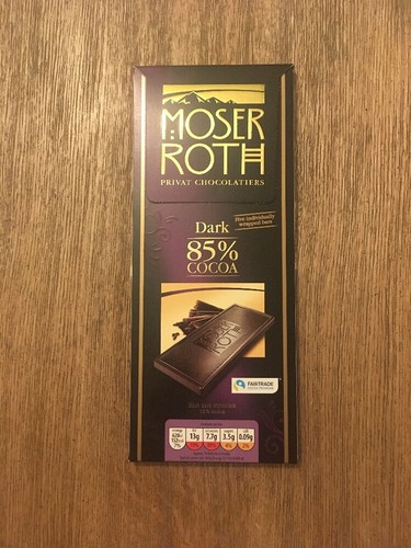 2 X VEGAN Moser Roth 85% Cocoa Solids Dark Chocolate 125g Fairtrade 5 ...