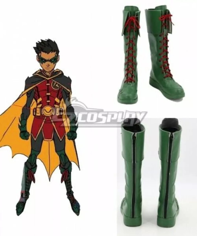 DC Damian Wayne Robin Cosplay Costume Shoes Boots set | eBay